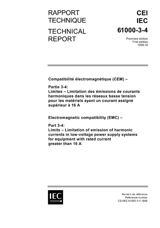 IEC TS 61000-3-4:1998 - IEC-Normen - VDE VERLAG